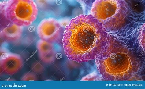 Yeast Cells Budding Depict The Asexual Reproduction Process Stock