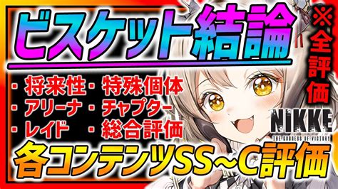 【メガニケ】完全版ビスケット各コンテンツ別ss~c全評価本当に取るべきか全てが分かる意外に で使える【勝利の女神nikke