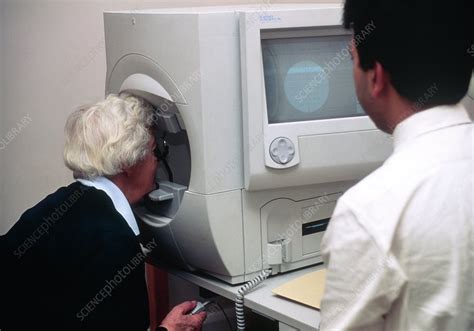 Elderly Patient Undergoing Visual Field Test Stock Image M Science Photo Library