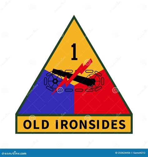 Vector Identification Badge Of The Combat Service Of The 1st Armored