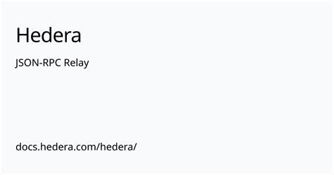 Json Rpc Relay Hedera
