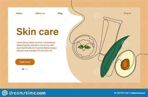 Skin Care Concept Landing Page Template Stock Vector Illustration Of