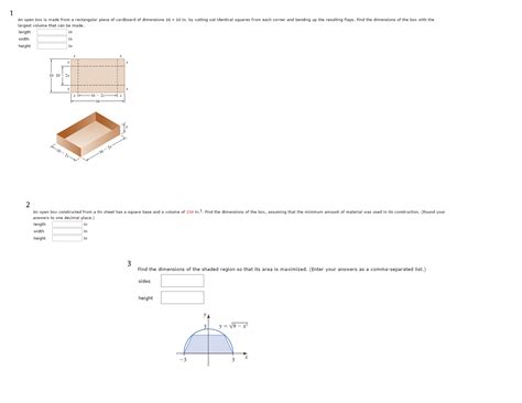 Solved An Open Box Is Made From A Rectangular Piece Of