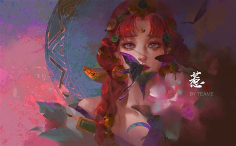 배경 화면 속눈썹 담홍색 미술 Cg Artwork Flash Photography 식물 흑발 마젠타 가상의