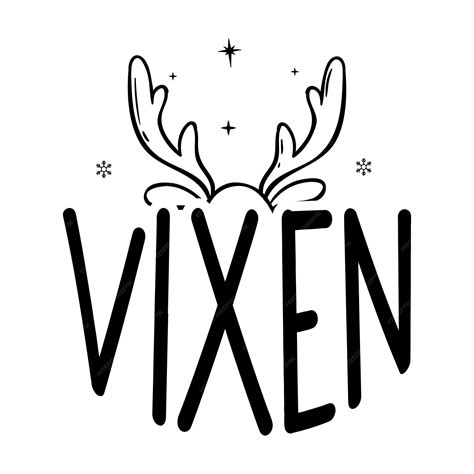 Diseño Svg De Reindeer Vixen De Navidad Vector Premium