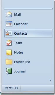 Add Remove Outlook 2010 Items In Main Navigation Bar