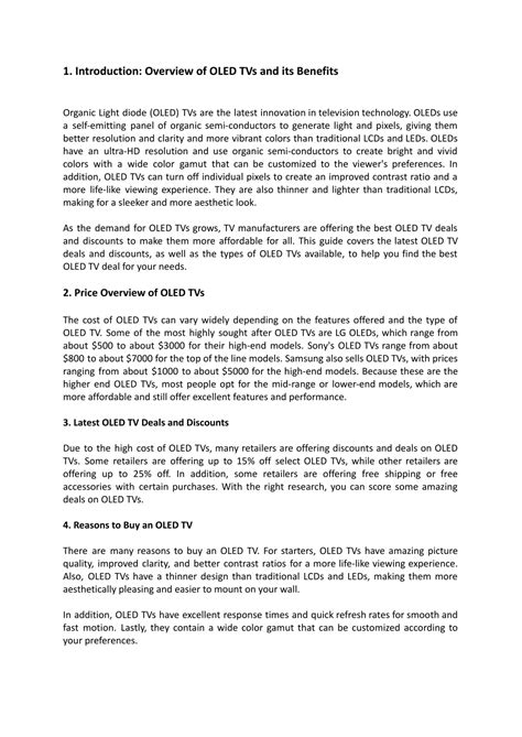 Ppt The Best Oled Tv Deals A Comprehensive Guide Docx Powerpoint Presentation Id 12424080