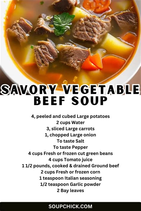 Savory Vegetable Beef Soup Recipe Hearty And Flavorful