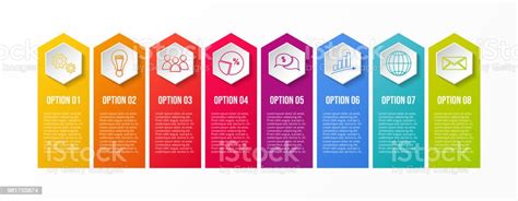 다채로운 아이콘으로 비즈니스 Infographic 템플릿입니다 벡터입니다 0명에 대한 스톡 벡터 아트 및 기타 이미지 0명 3차원 형태 8 Istock