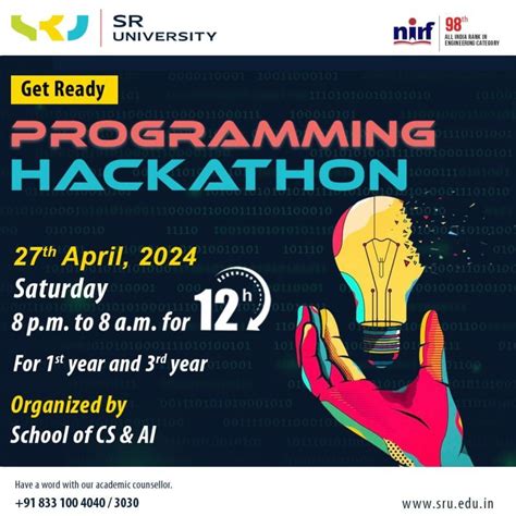 Sr University On Linkedin Sru Sruniversity Btech Csaihackathon