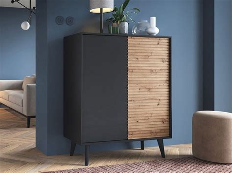 Compleo Sideboard Kommode Abilio Loft Wohnzimmer Mit 2 Türen Eiche