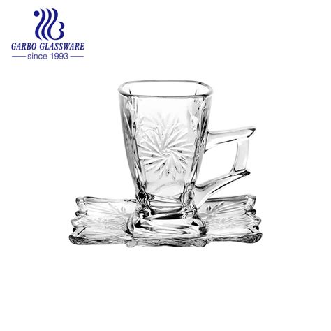 High White Glass Coffee Mugs With Saucer China Glass Mug And Beer