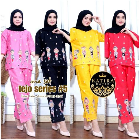 Jual ONE SET TEJO SERIES 5 SETCEL BATIK SETELAN CELANA PANJANG PAJAMAS