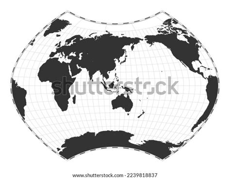 Vector World Map Ginzburg Ix Projection Stock Vector Royalty Free 2239818837 Shutterstock