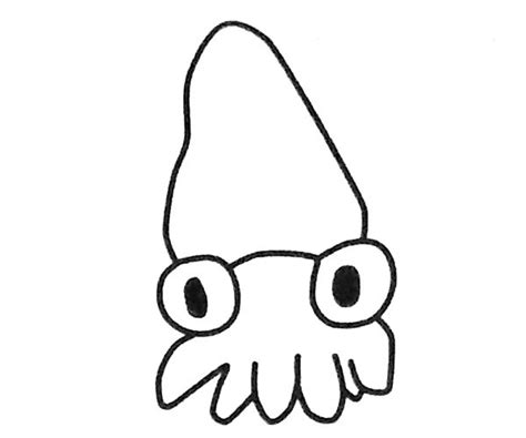 5种q版鱿鱼简笔画 毛毛简笔画