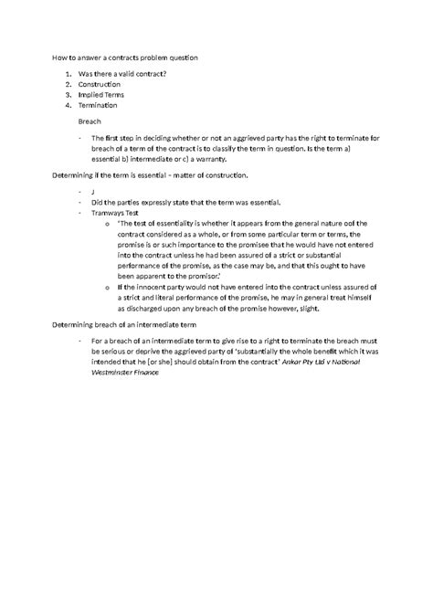 Problem Question Flow Chart How To Answer A Contracts Problem
