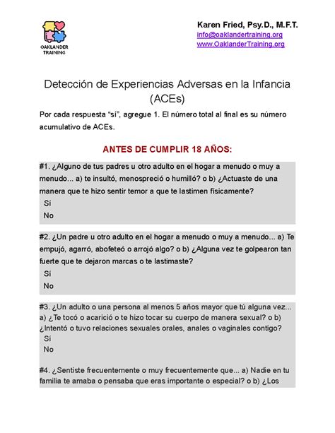 Aces Screening Spanish Karen Fried Psy Mf Info