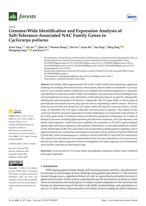 Pdf Genome Wide Identification And Expression Analysis Of Salt