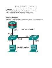 Lab Securing Data Plane On LAN Switches 1 Docx Securing Data Plane On LAN Switches Objectives