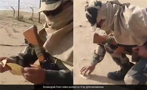 Watch Border Force Jawan In Rajasthan Roasts Papad In Hot Sand Amid