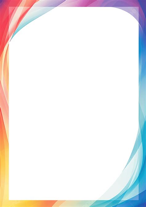 다채로운 추상 배경 페이지 테두리 A4 문서 배경 화면 및 일러스트 무료 다운로드 Pngtree