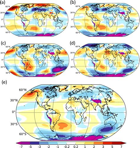 Mean Sea Level Pressure Mslp Bias Hpa As An Ensemble Mean Over The