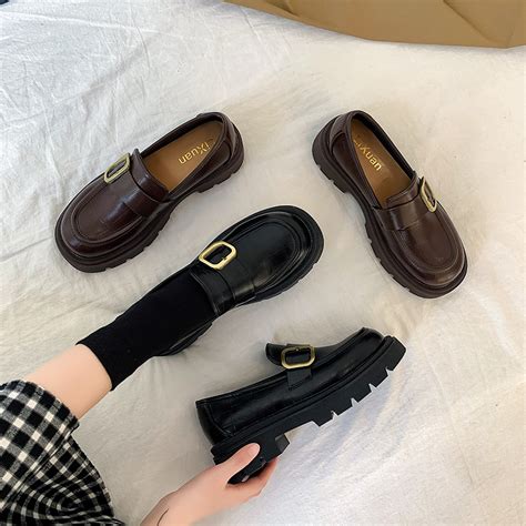 厚底松糕jk小皮鞋女2023春秋复古法式玛丽珍鞋英伦风增高乐福鞋子虎窝淘