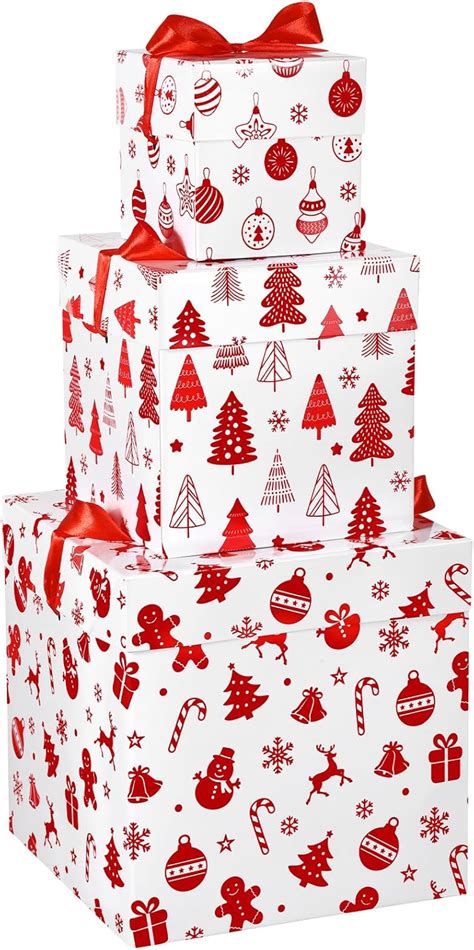 Tecunite 3 Pcs Christmas Stackable Nesting T Boxes