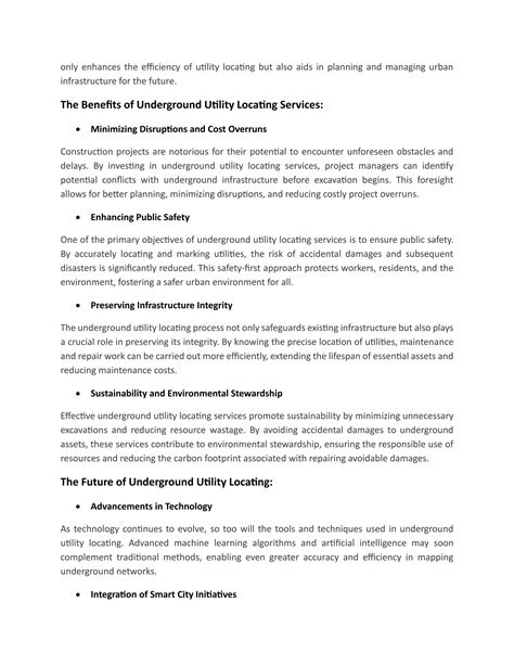 The Importance Of Underground Utility Locating Services PDF