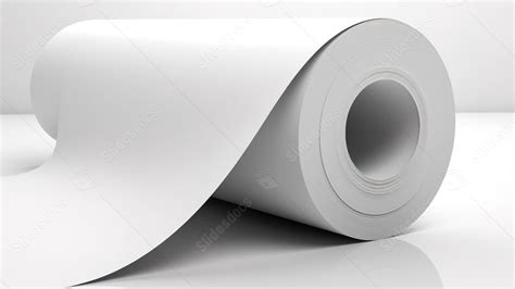 3d Rendered White Paper Roll Placed On A Pure White Powerpoint