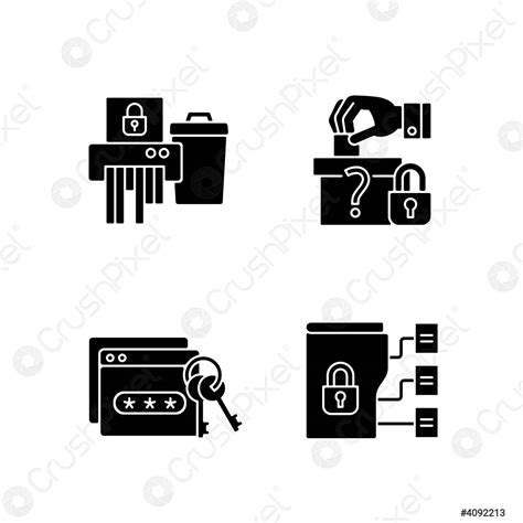Data Sensitivity Black Glyph Icons Set On White Space Stock Vector 4092213 Crushpixel