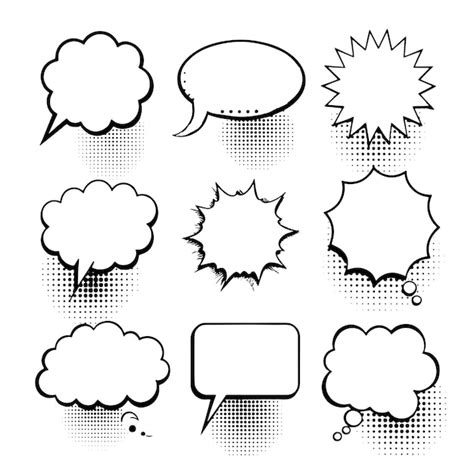 Premium Vector | Variation empty comic speech bubbles