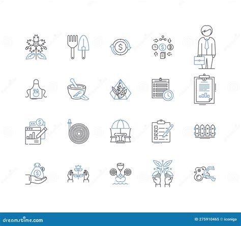 Energy Industry Line Icons Collection Solar Wind Gas Coal Biomass