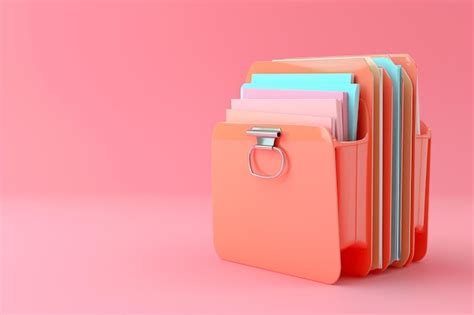 Premium Photo Document Files Or Folders In Business Concept In 3d Illustration Style On A