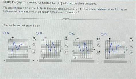 solved identify the graph of a continuous function f on