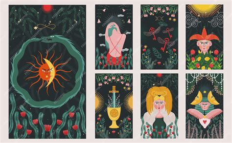 Baraja Moderna De Cartas Del Tarot Predicción O Adivinación Del Futuro