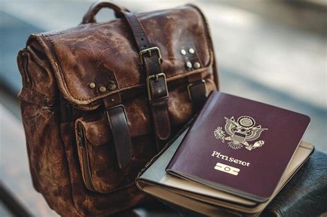 Travel Essentials Phone Passport And Backpack Premium Ai Generated Image