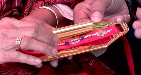 Pm Narendra Modis Pakistani Sister Qamar Prepares A Handmade Rakhi