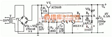 由晶体管构成的简易3v稳压电源电路 电源电路 维库电子市场网