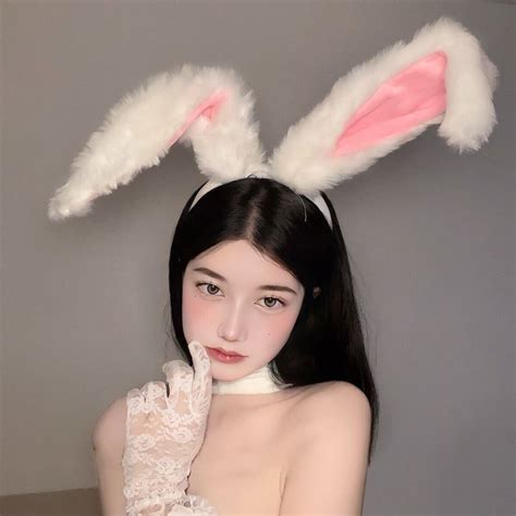 Huge White Bunny Ears Headband Hairband Cosplay Accessories Etsy