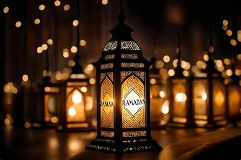 Premium Photo | A lamp with the word ramadan on it