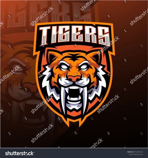 Tiger Head Esport Mascot Logo Design Stock Vector Royalty Free