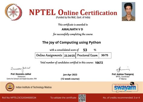 Swayam Nptel Pythonprogramming Pythoncoding Python Amalnath V D