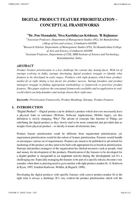 pdf digital product feature prioritization conceptual frameworks