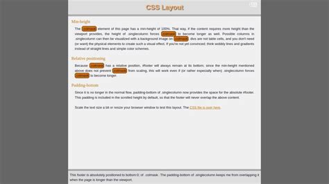 Basic Html Layout With Annotated Css