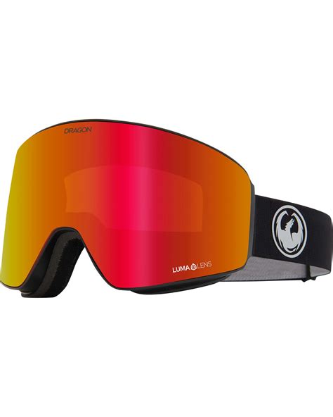 Dragon Pxv Nouveau Black Lumalens Red Ionized Goggles Nouveau Black