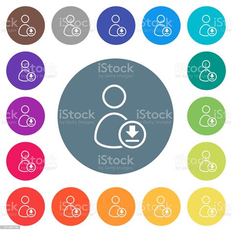 Ilustración De Descargar Iconos Blancos Planos De Contorno De Cuenta De