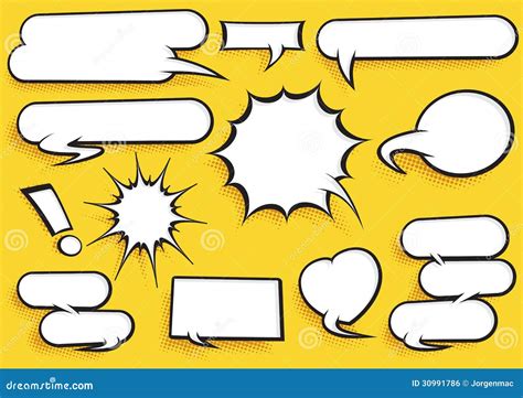 Comic Speech Bubbles Pop Art Set With Blank Background Cartoon Vector 162612251