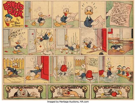 Donald Duck Sunday Comic Strip First Appearance Of Nephews Tear Lot 11778 Heritage Auctions