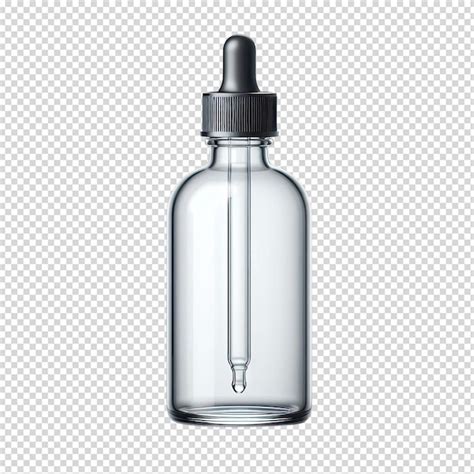 Premium Psd A Bottle Of Clear Liquid With A Silver Cap